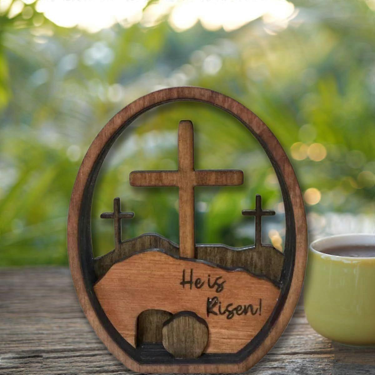 Christian Easter Decoration | Resurrected Tomb, Wooden Easter ...