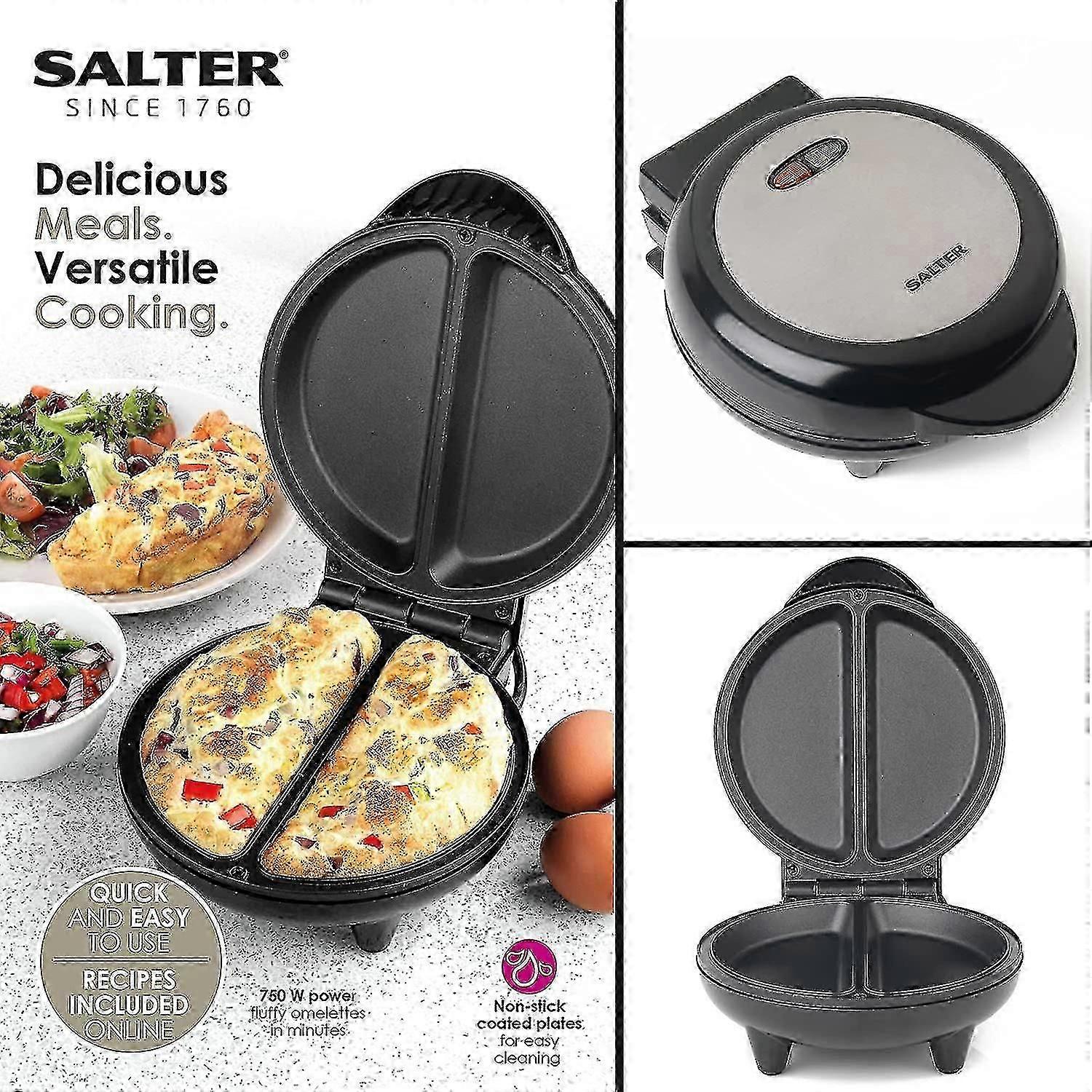 EK2716 Dual Omelette Maker Double Egg Cooker with Non-Stick Plates ...