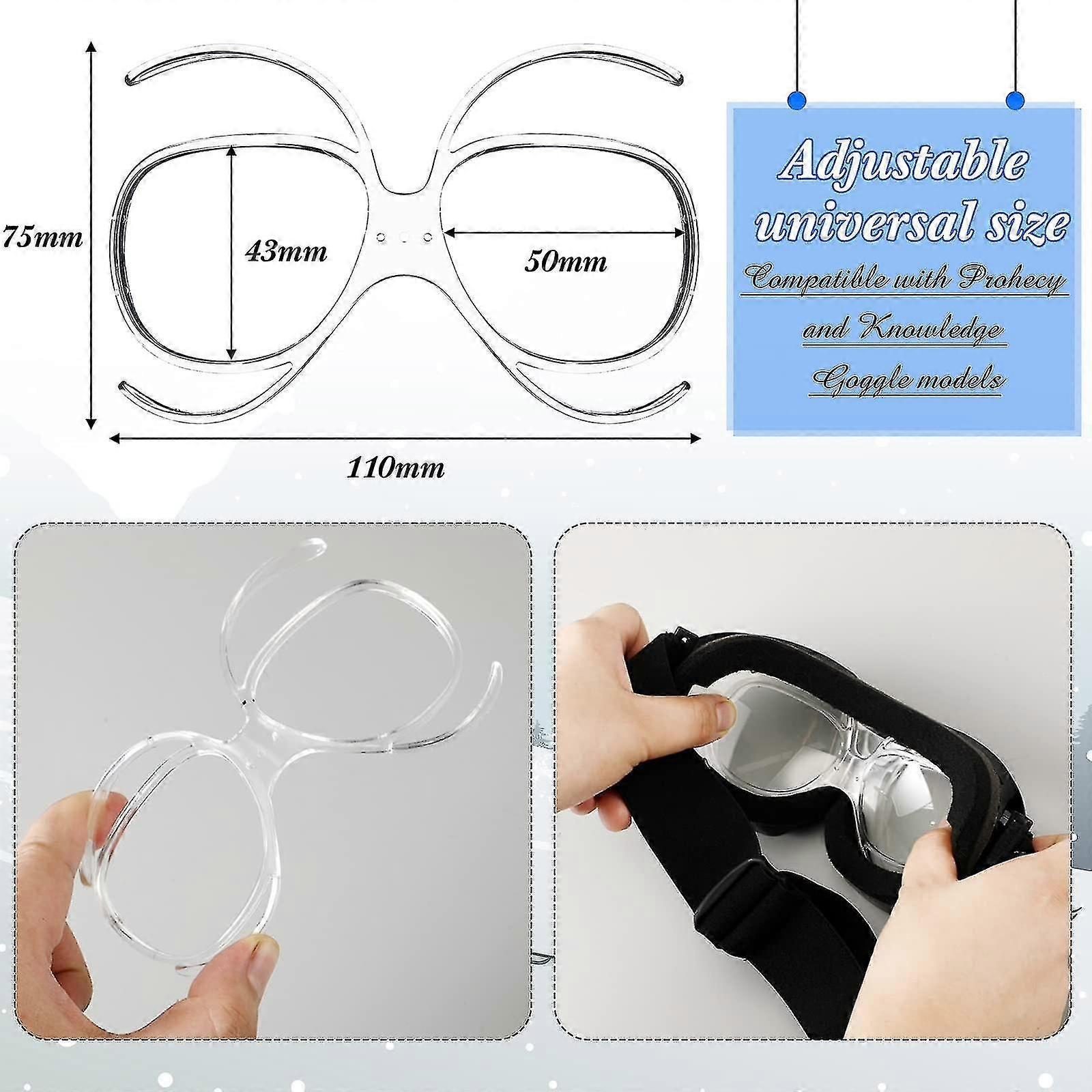 RX Goggle Insert Adapter for Ski Snowboard Goggles, 4-Piece Universal ...