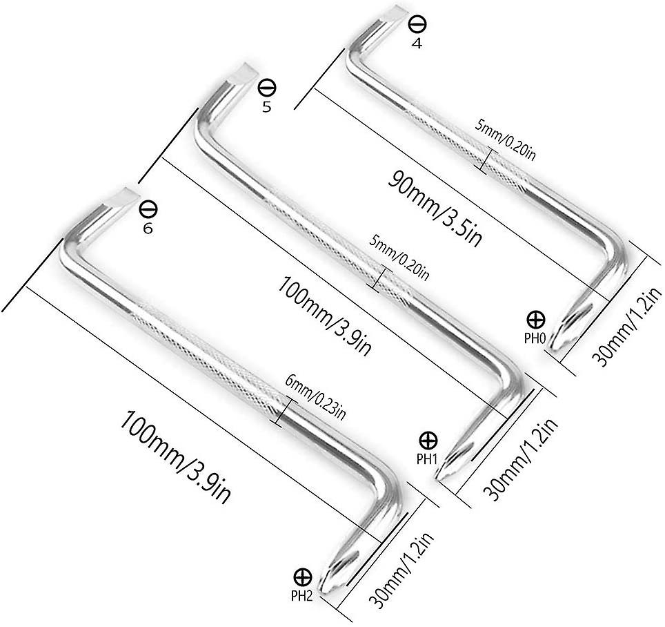 3 Pieces Offset Screwdriver Set with Flat Head Magnetic Screwdriver, Z ...