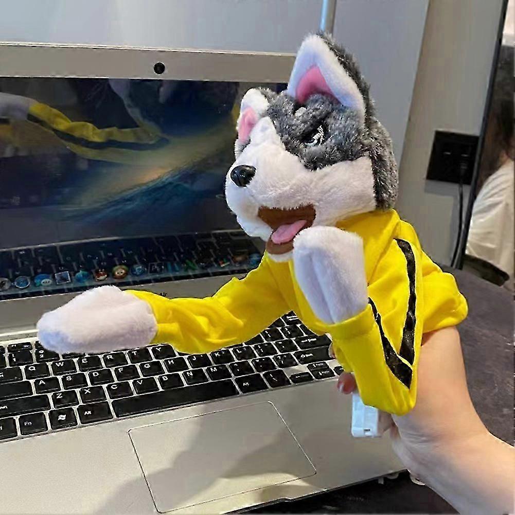 Kung-Fu Husky Puppet Toy with Sound, Husky Plush Toys Hand Puppet Puppy ...