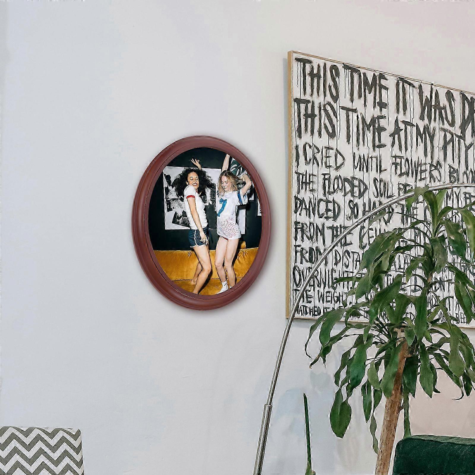 Oval Photo Frame Wooden Wall Hanging Picture Frame Wall Decorative ...