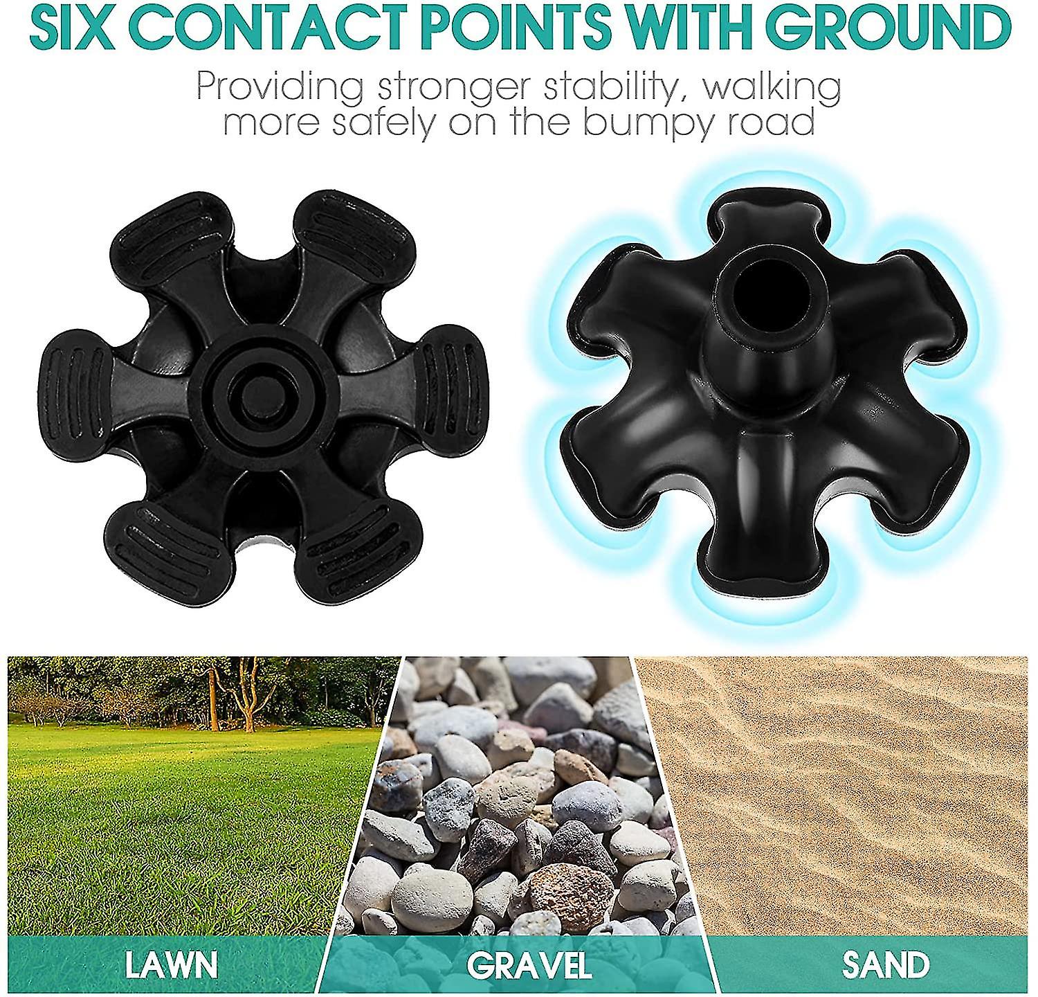 Rubber Cane Tip Self Standing Support Base Foot Pad Replacement 6 Leg ...