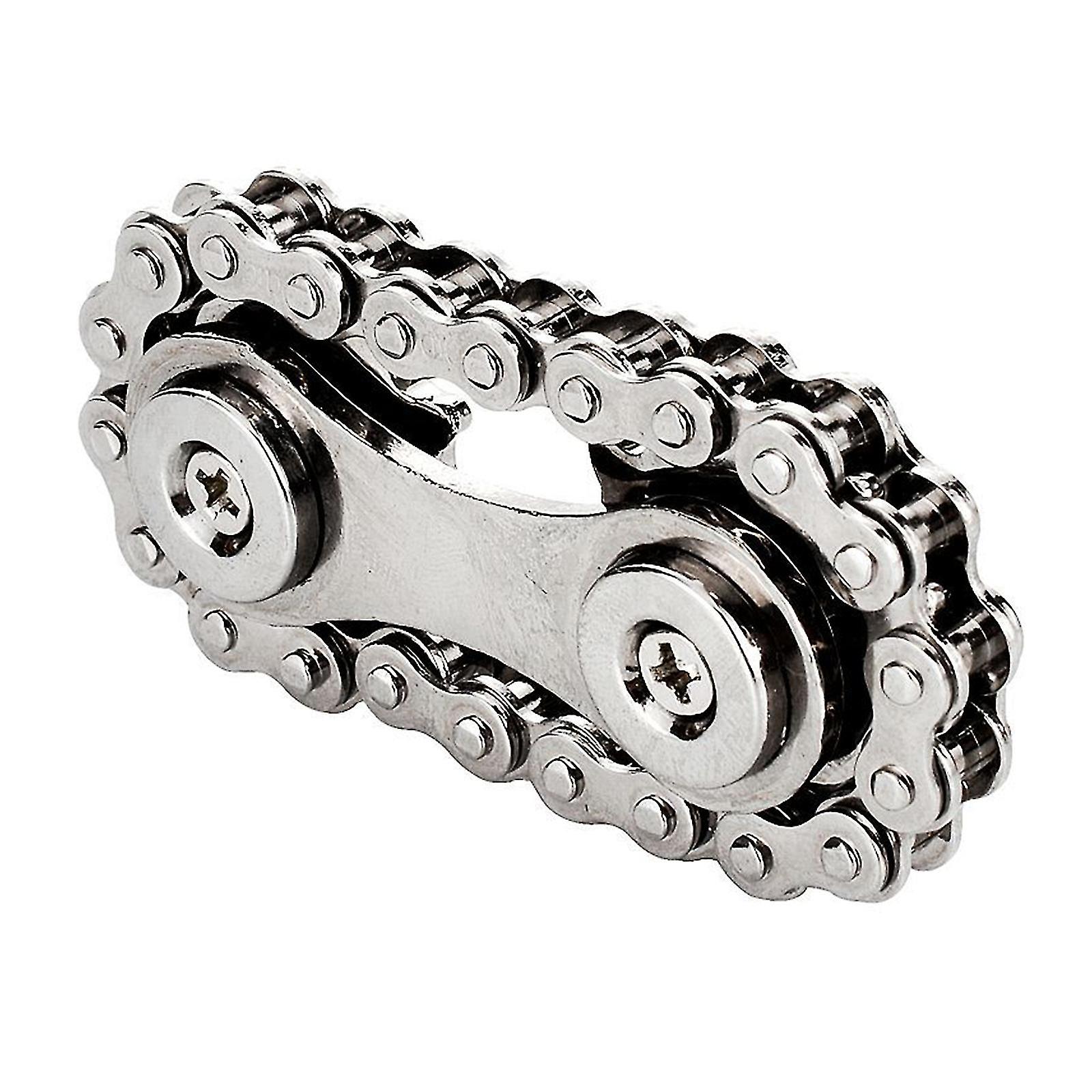 Toy Bike Chain Gear Fidget Spinner Fingertip Gyro Pressure Relief Gold ...