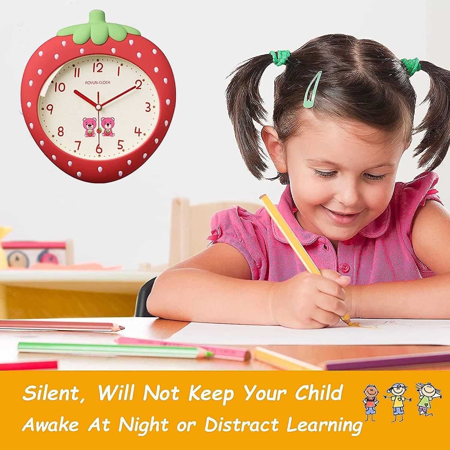 Strawberry Wall Clock 12 Inch Silent Non Ticking Battery Operated Cute ...