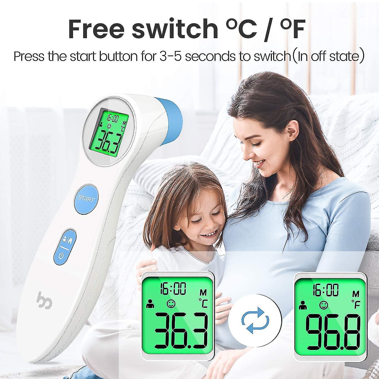 Reliable Forehead Thermometer For Fever Measurement, 2 In 1 Non-contact ...