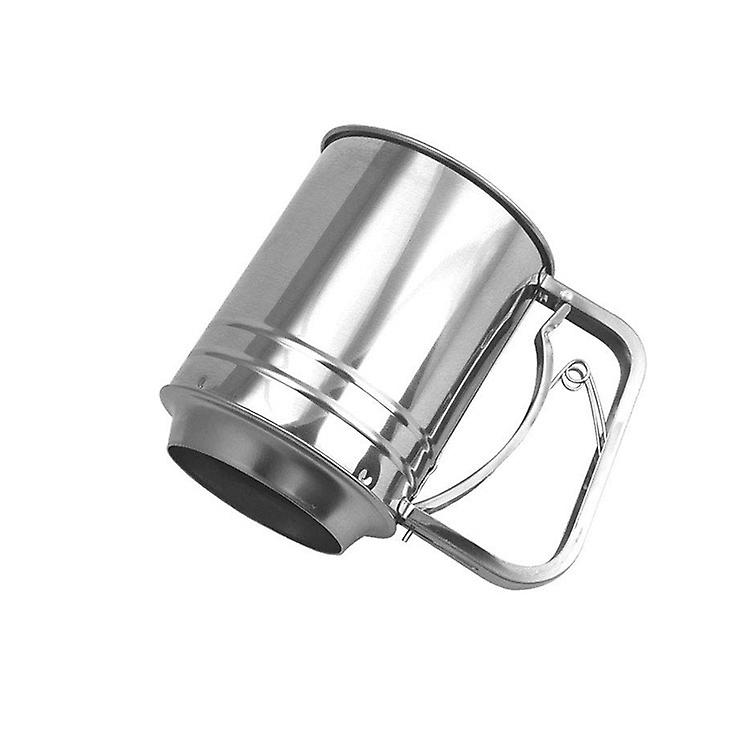 Flour Sifter Stainless Steel Double Layers Flour Sieve Cup Fine Mesh ...