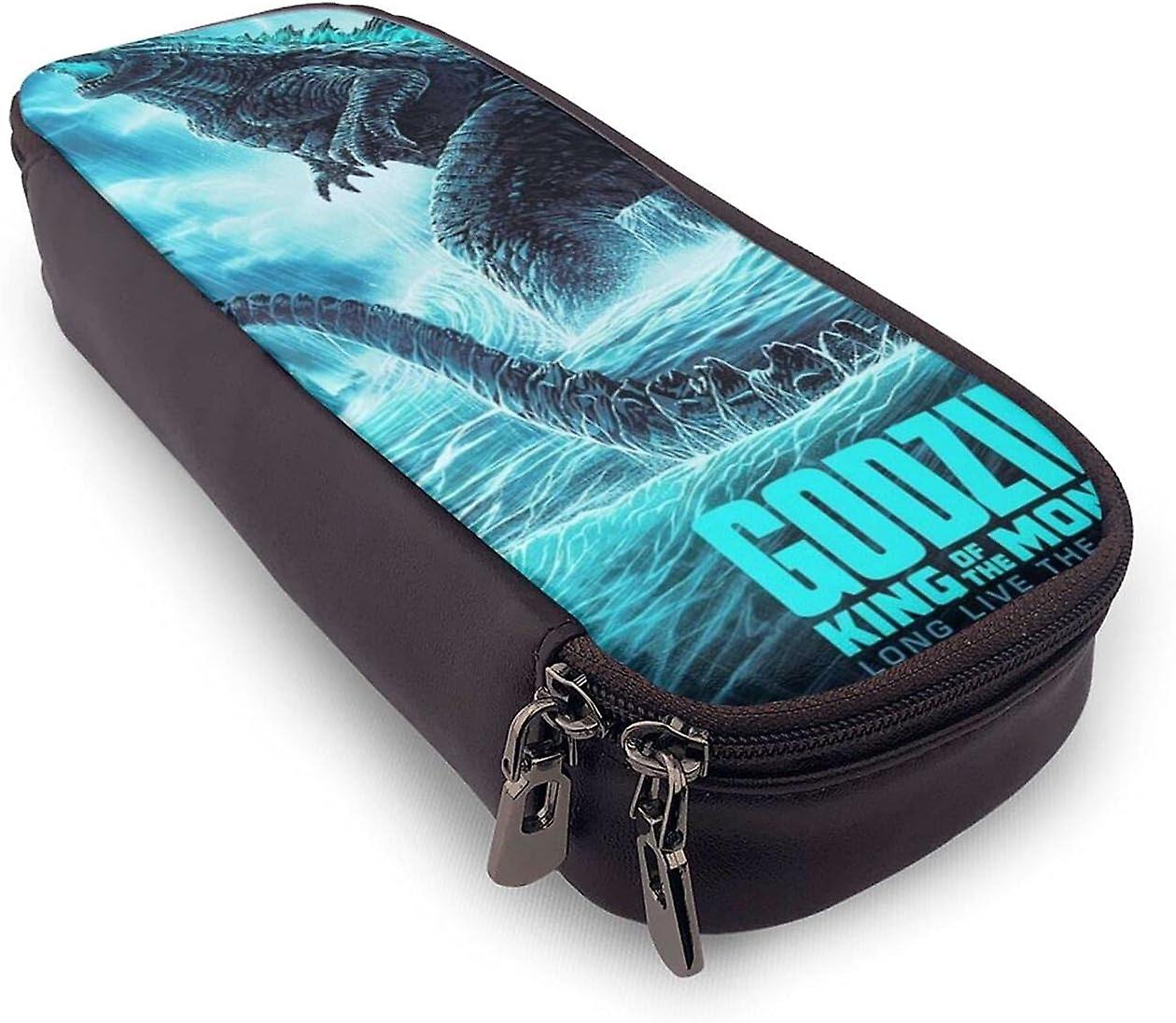 Godzilla Leather Pencil case Pencil case Stationery Bag Office Portable ...
