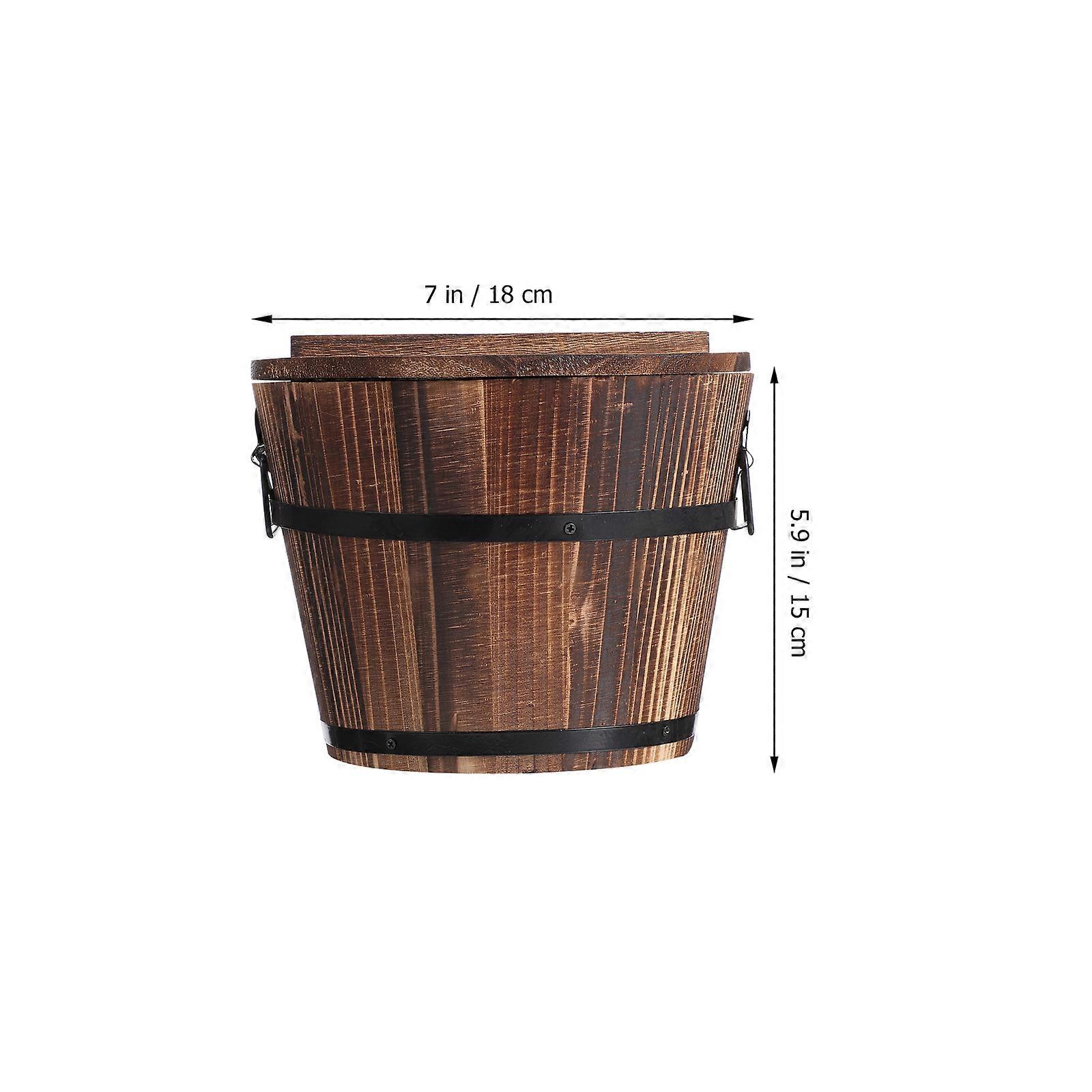 Round Planter Sushi Serving Tub Bamboo Rice Bucket Steamed Rice Wood ...