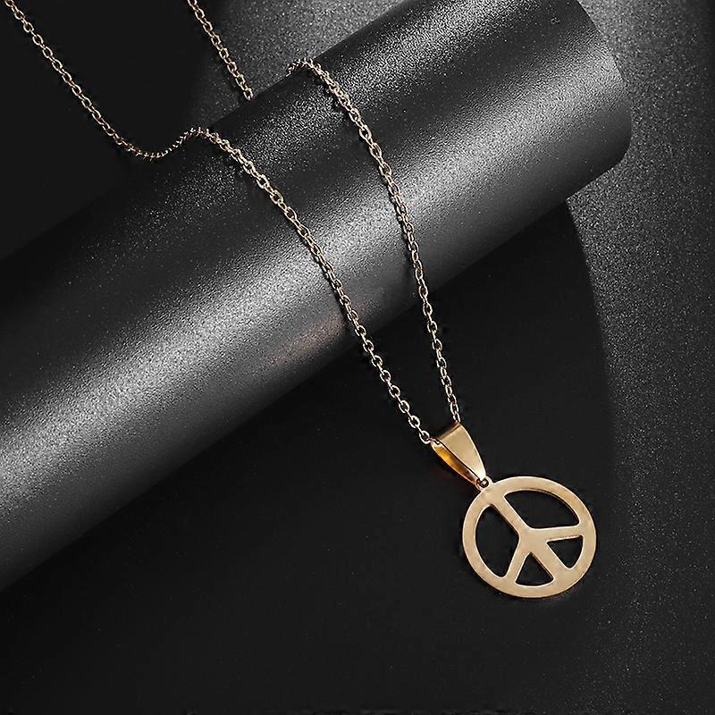 Fashion Men S Stainless Steel Peace Symbol Pendant Necklace Unisex ...