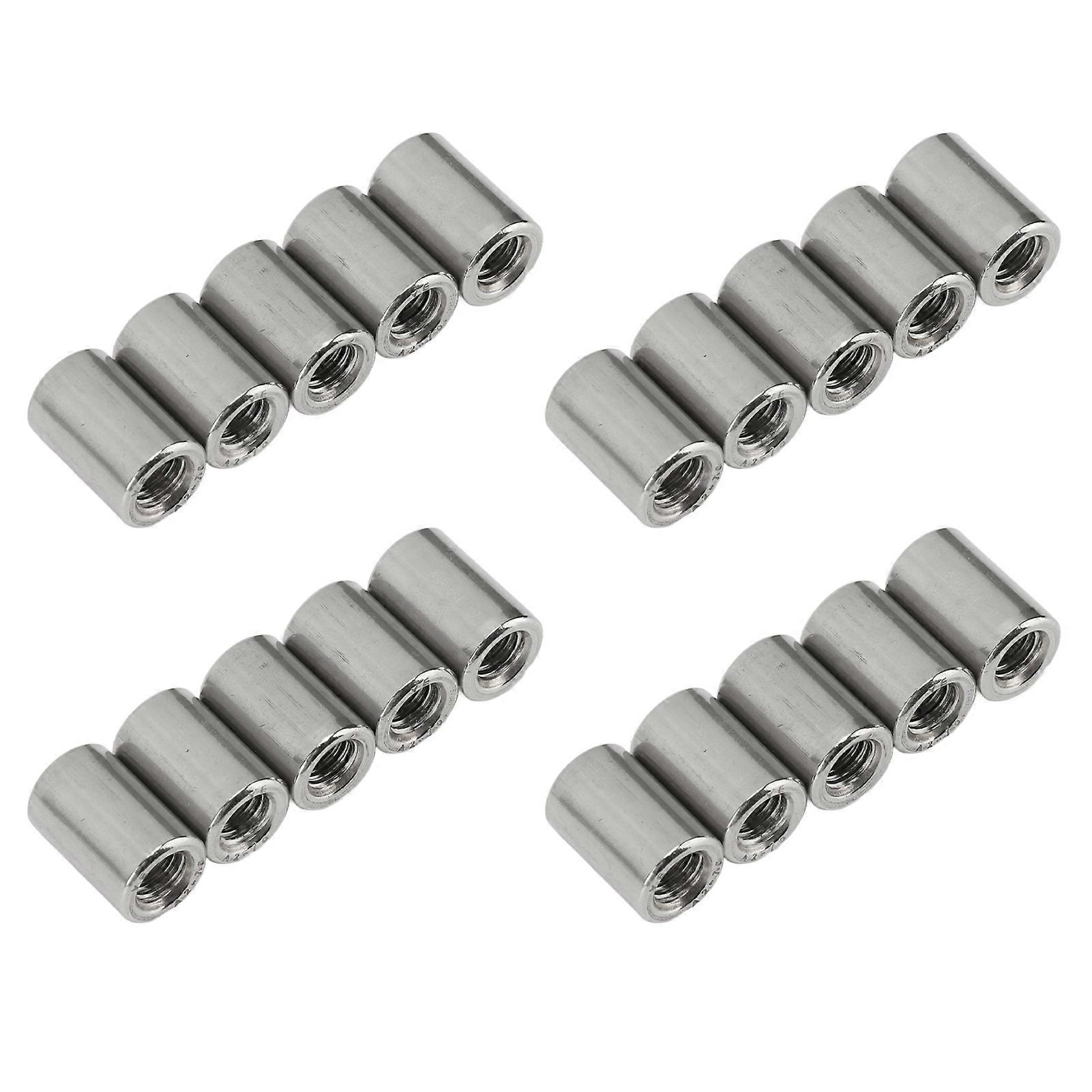 20pcs Coupling Nut Round Stainless Steel Rod Connector Nut M6 Female ...