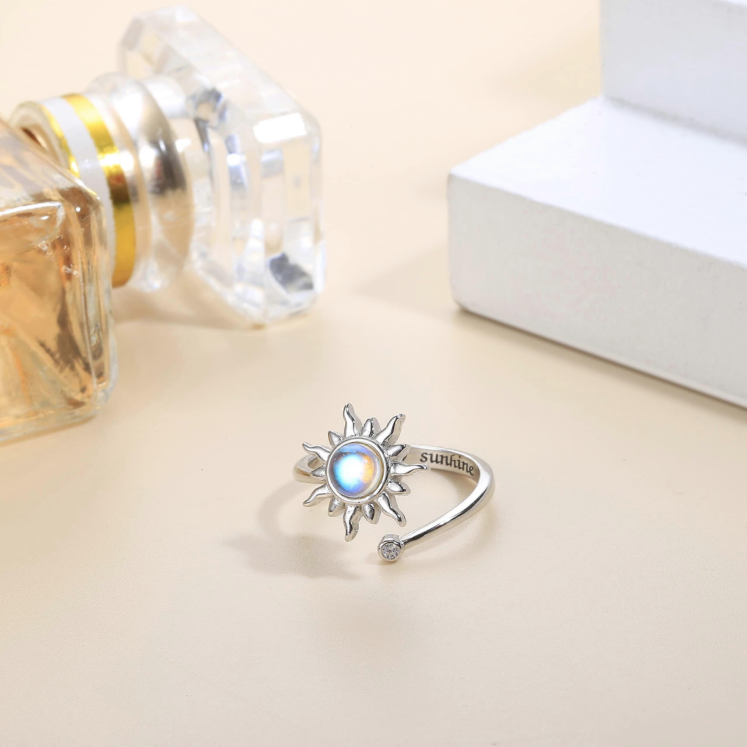 Anxiety Ring for Women Fidget Ring Sunflower Spinner Ring Fidget Rings ...