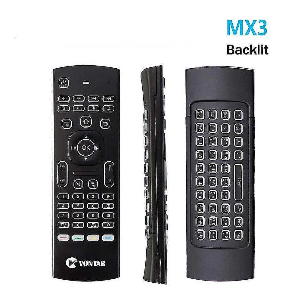 Mx3 pro backlight 2.4g wireless keyboard remote control ir learning fly ...