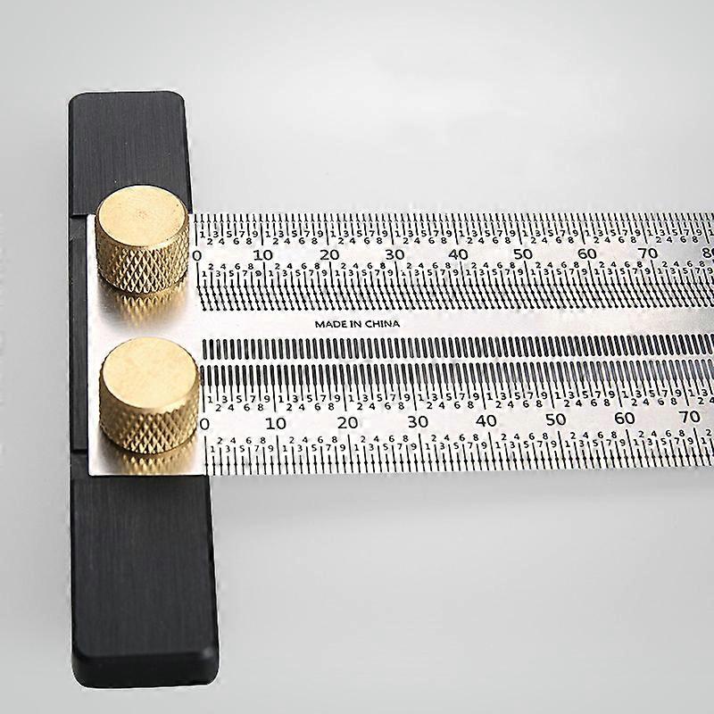 High-Precision Scale Ruler T-Type Hole Ruler Stainless Woodworking ...
