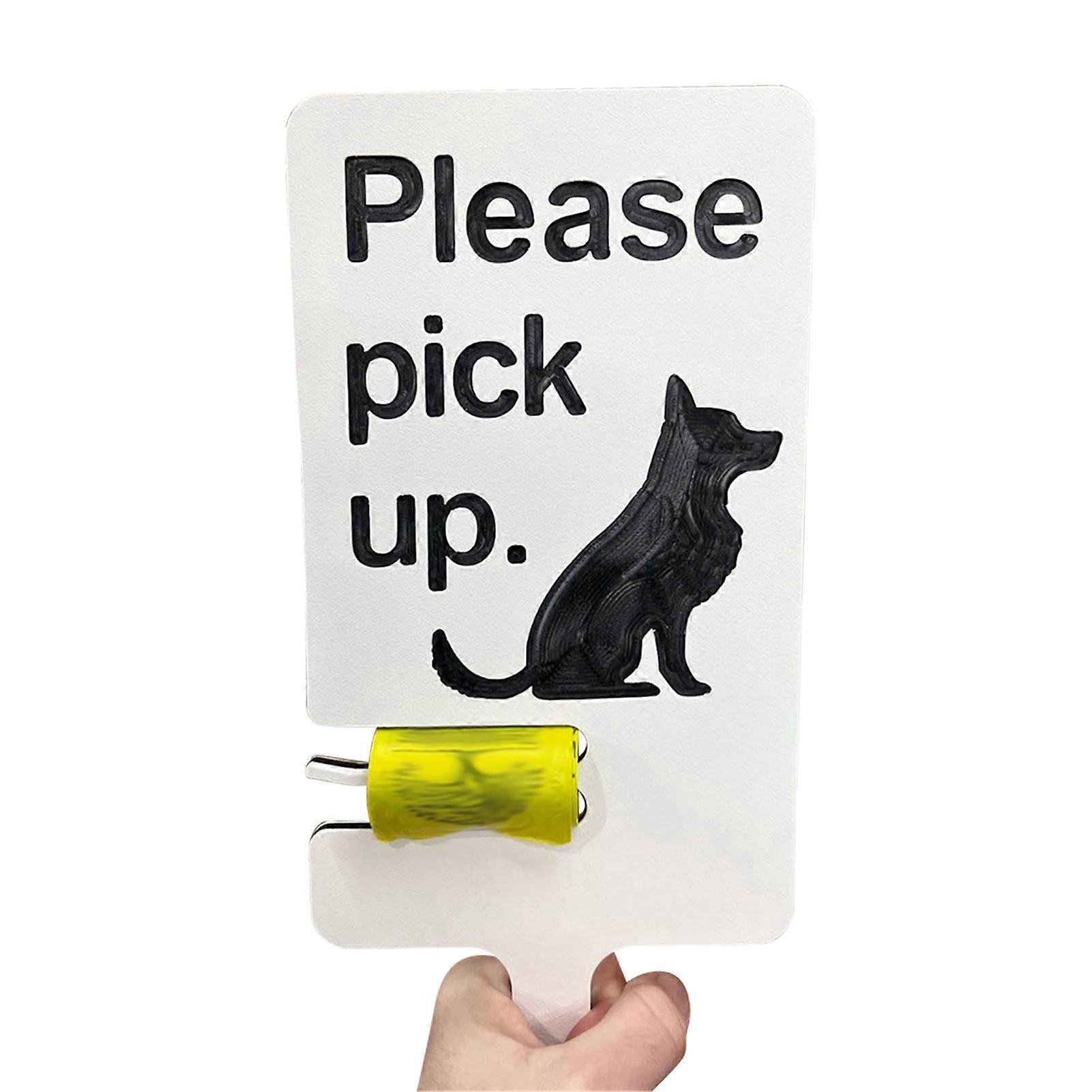 Wooden Dog Poop Sign with Bag Holder Interesting Yard Insert Sign for ...
