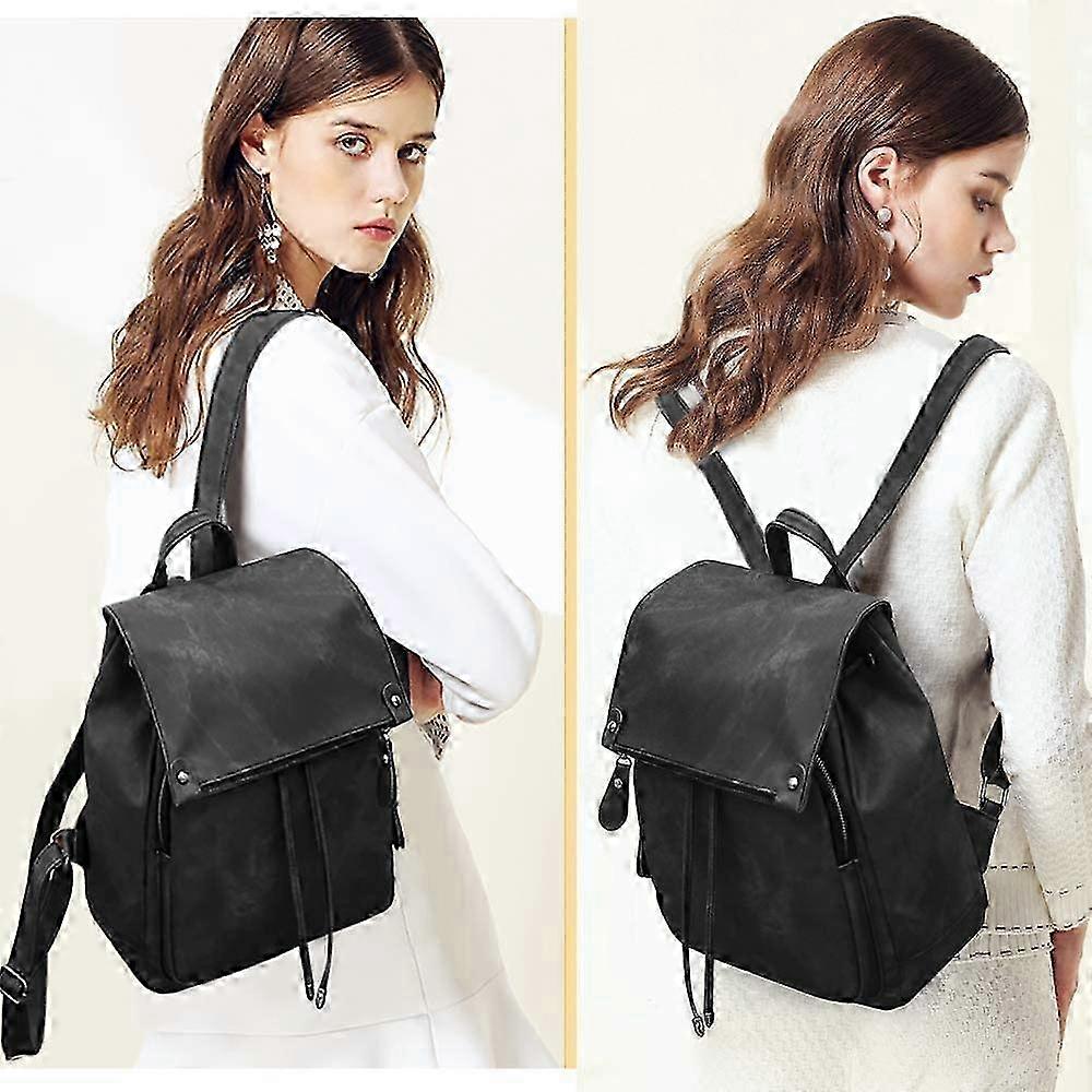 Women Backpack Waterproof Anti-theft Lightweight PU Leather Nylon ...