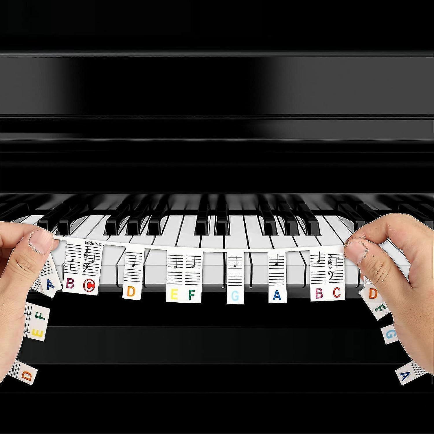 Piano Notes Guide Removable Piano Keyboard Note Labels For Learning, 88 ...