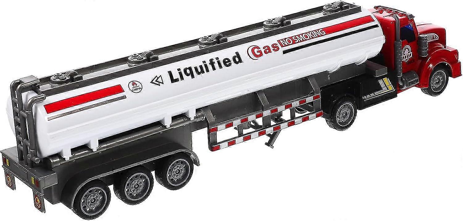 Oil Tanker Truck Toys Die Cast Metal Truck Toy Tractor Trailer Transport Car Model Friction ...