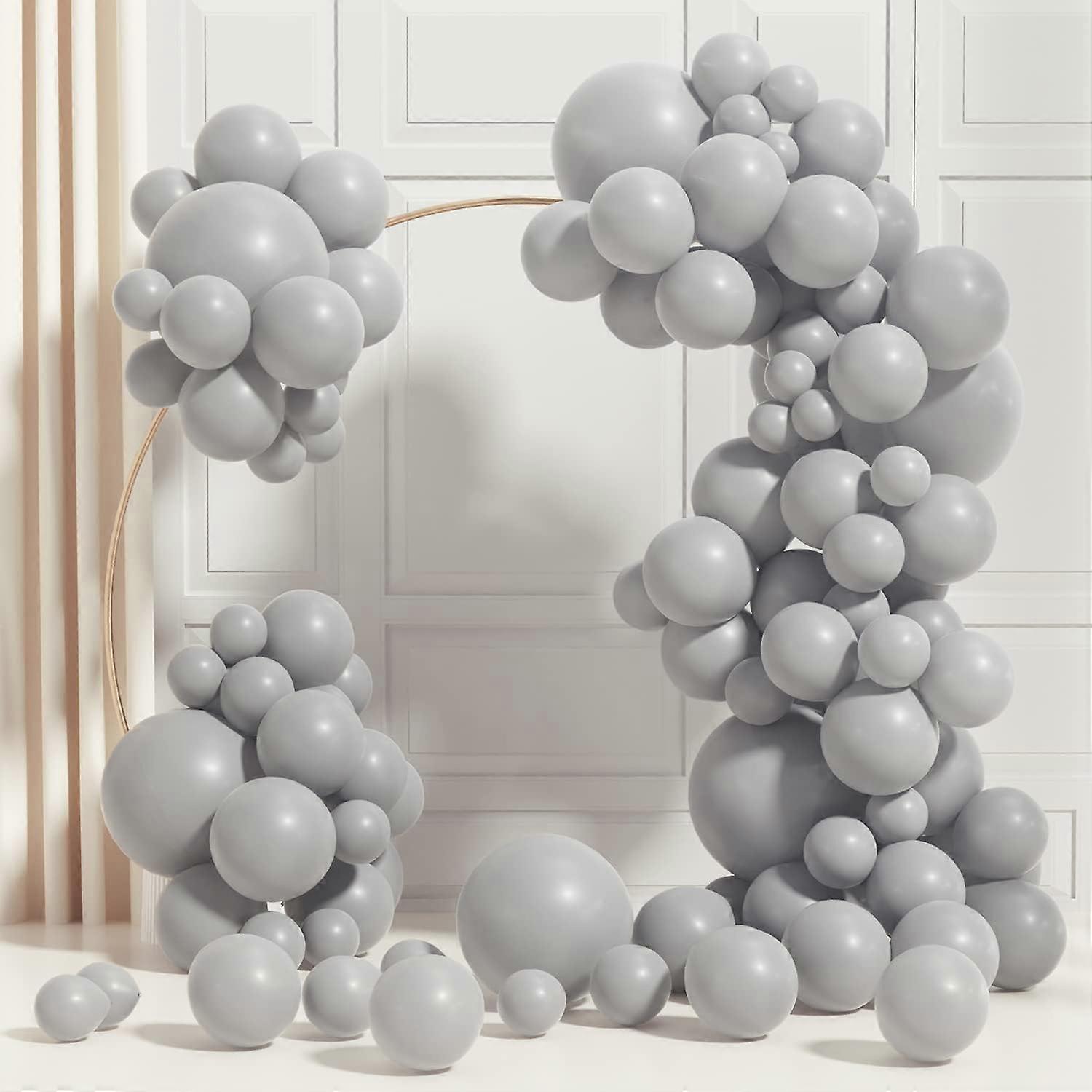 Pastel Gray Balloons 84 pcs Gray Balloons Garland Arch Kit 5 inch +12 ...