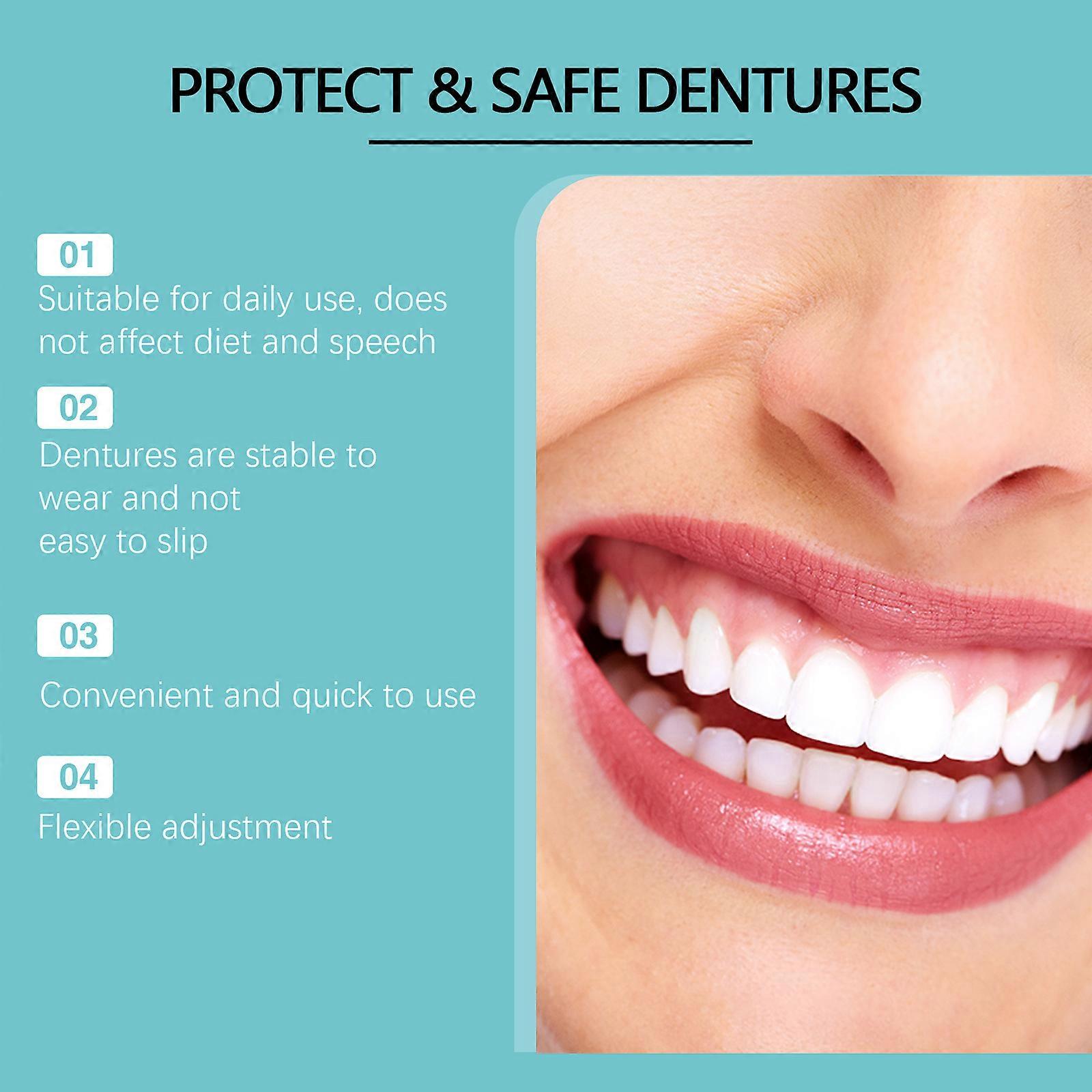 1 Pair False Teeth Veneers Top and Bottom,Instant Veneers Dentures,Clip ...