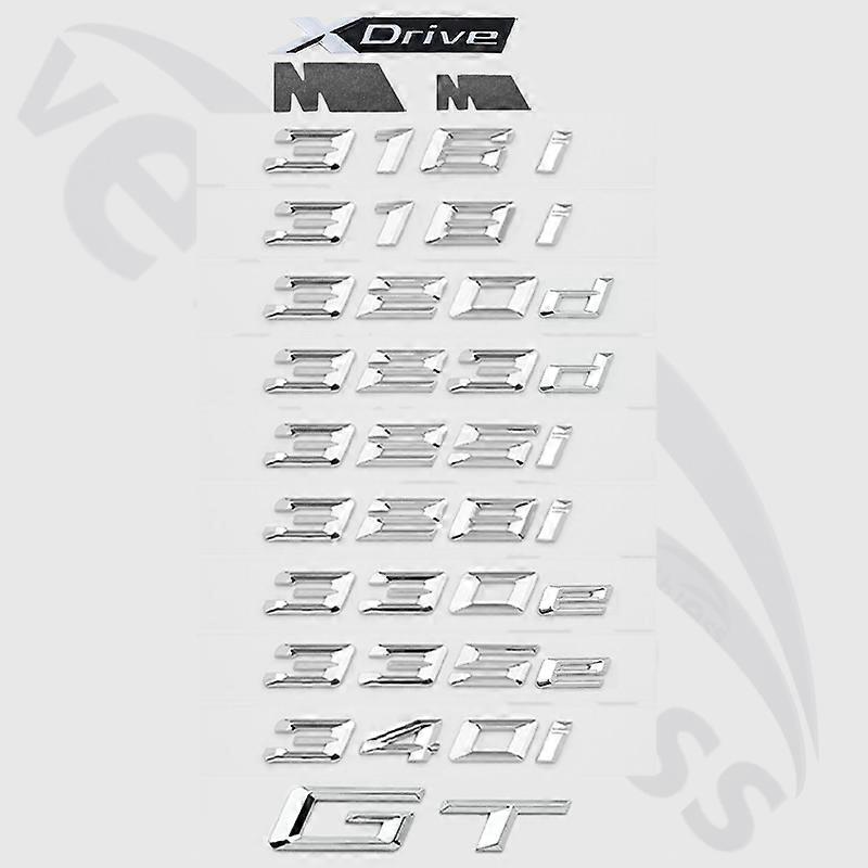 Car 3D ABS Trunk Letters Logo Badge Emblem Decal Sticker For THE 3 ...