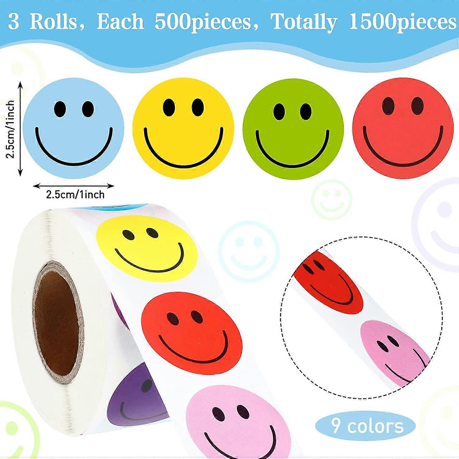 1500 Pieces Happy Smile Face Sticker Small Happy Face Stickers Mini ...