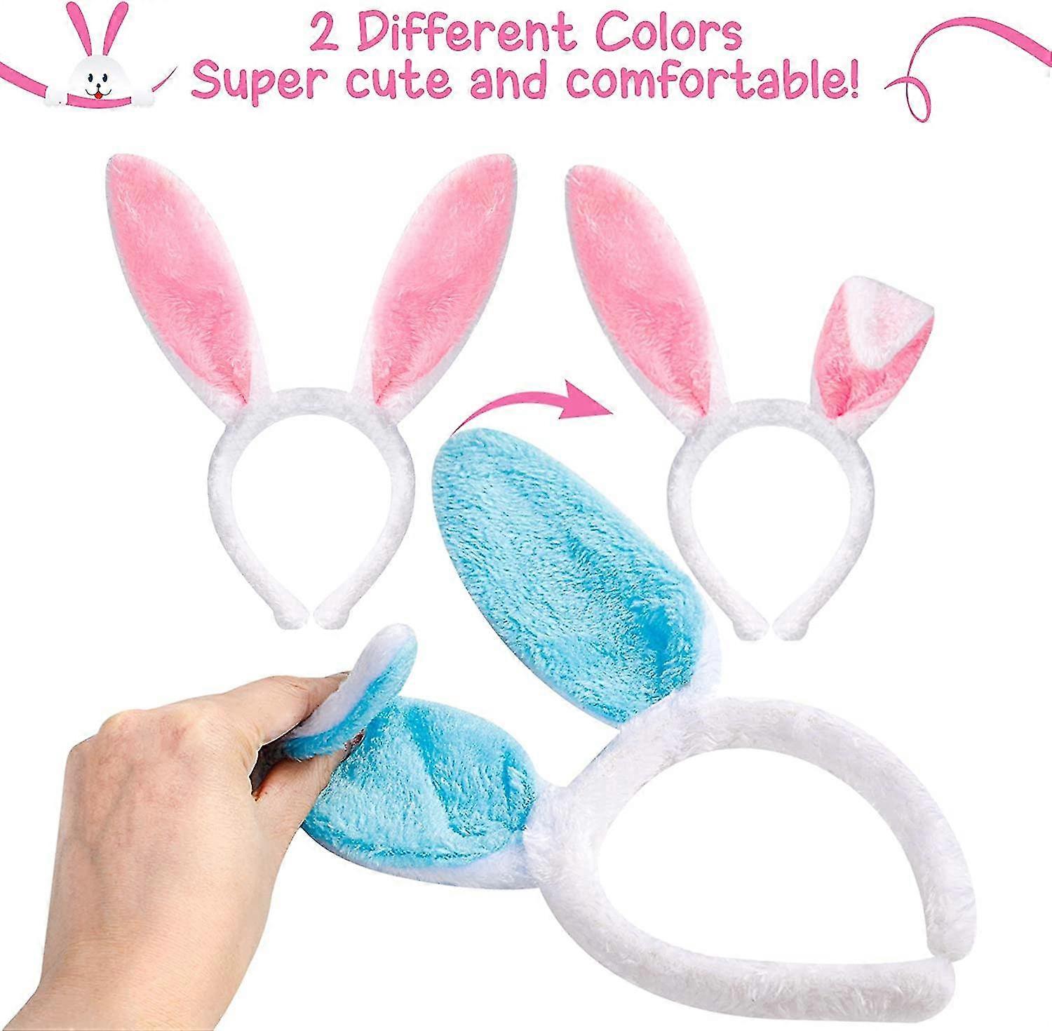 Plush Bunny Ear Headbands 12 Pieces Easter Bunny Ear Headbands-MXBC ...