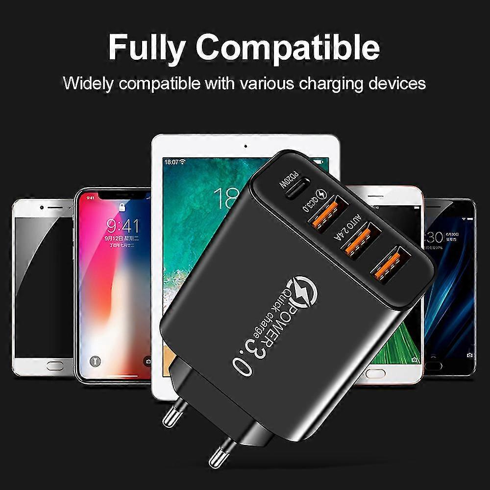 New Fast Charging Us Standard Euro Standard Charger 3usb+ Type-c Mobile ...