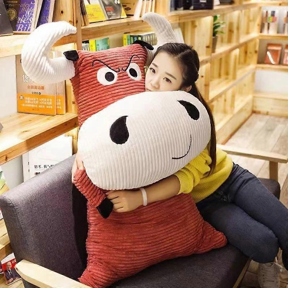 Giant stuffed animal cute plush toy, red bull stuffed animal doll ...