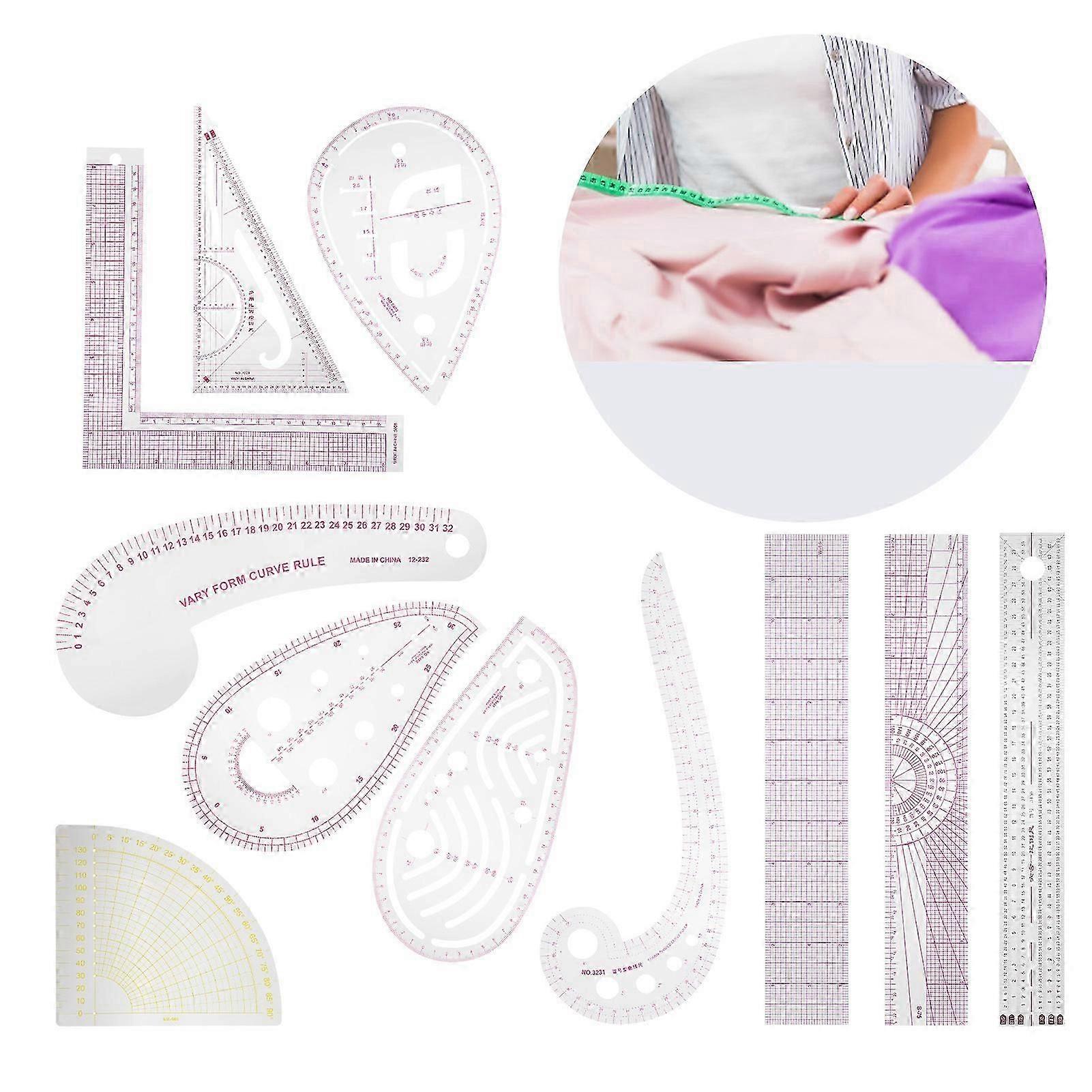 Sewing Ruler Set Multi?Functional Measure Ruler DIY Sewing Ruler Set ...