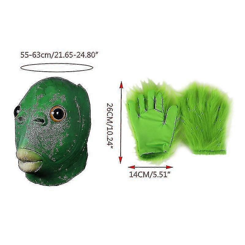Halloween Green Fish Head Mask | Fruugo UK
