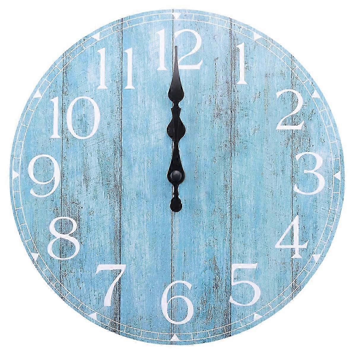 Wall Clock,10 Inch Teal Silent Non-Ticking Kitchen Clock Decor,Rustic ...