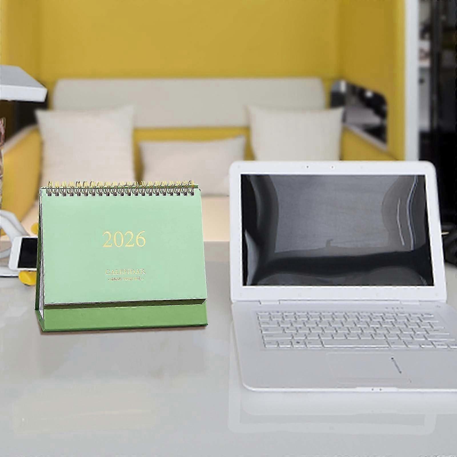 Small 2026 Desk Calendar, Standing Flip Desktop Calendar Covers January ...