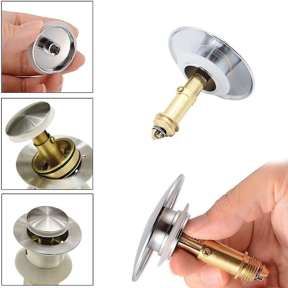Pop Up Basin Drain Plug Universal Brass Spring Bolt Sink Stopper Pop Up ...