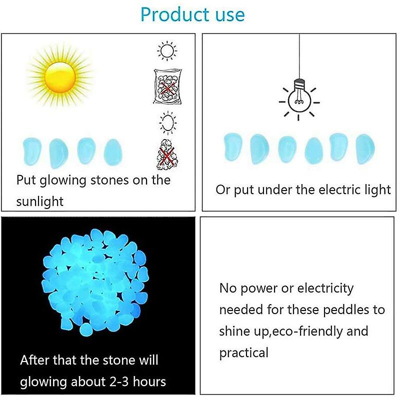Glow Stone, 100 Pcs Glow Stones Glow Stones Outdoor Artificial ...