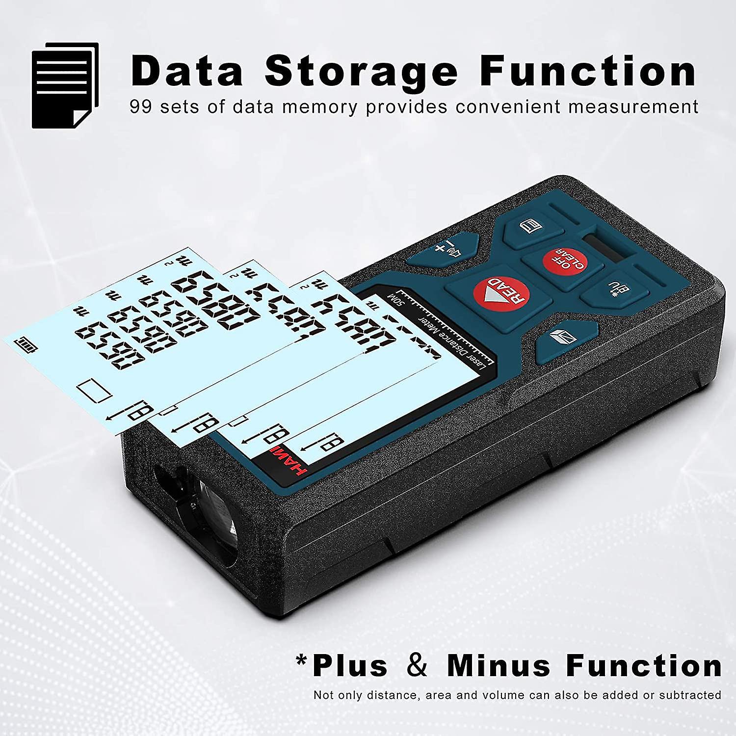 Digital Laser Distance Meter,lm50 50m,length/area/volume/measurement ...