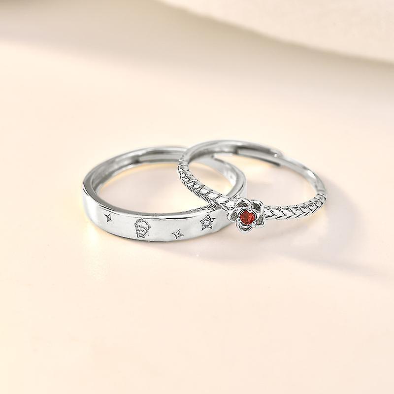 Little Prince Rose S925 Sterling Silver Couple's Ring | Fruugo UK