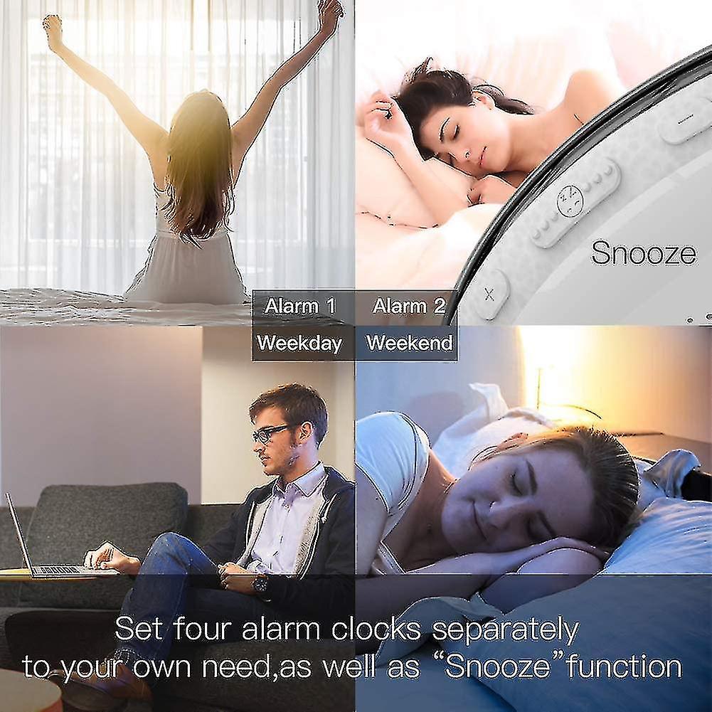 Smart Wake-up Light, Moes Wifi Smart Sunrise/sunset Analog Alarm Clock ...
