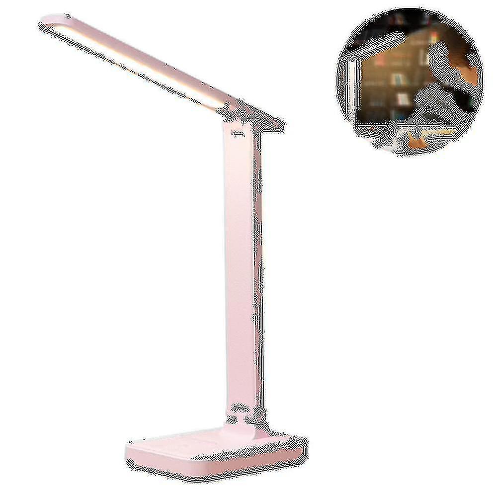Pink Led Desk Lamp Reading Lamp With Usb Charging Port 3 Lighting Modes ...