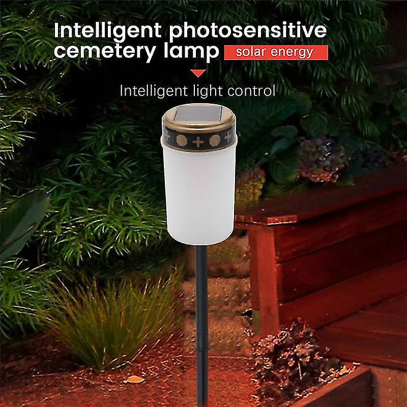 White Grave Candle For Cemetery Grave Solar Lights With Lighting Led ...