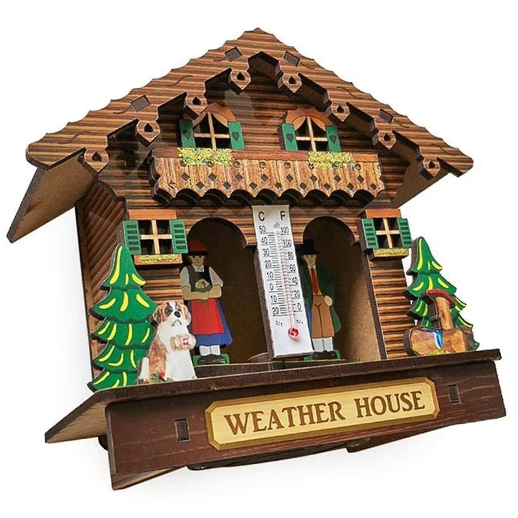 Weather House Forest Weather House With Man And Woman Wood Chalet ...
