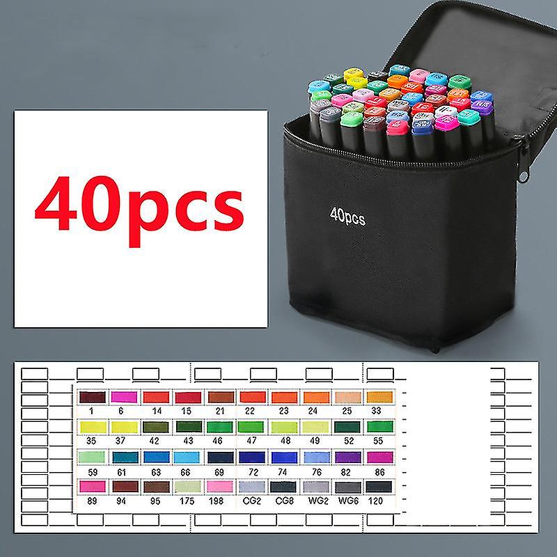 30/40/60/80 Color Markers Alcohol Felt Pen Manga Sketching Markers Dual ...