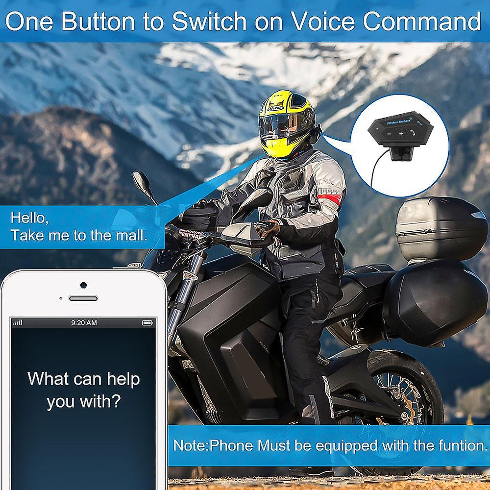 BT12 Moto Helmet Headset Bluetooth Headphones Music Share Noise Cancel ...
