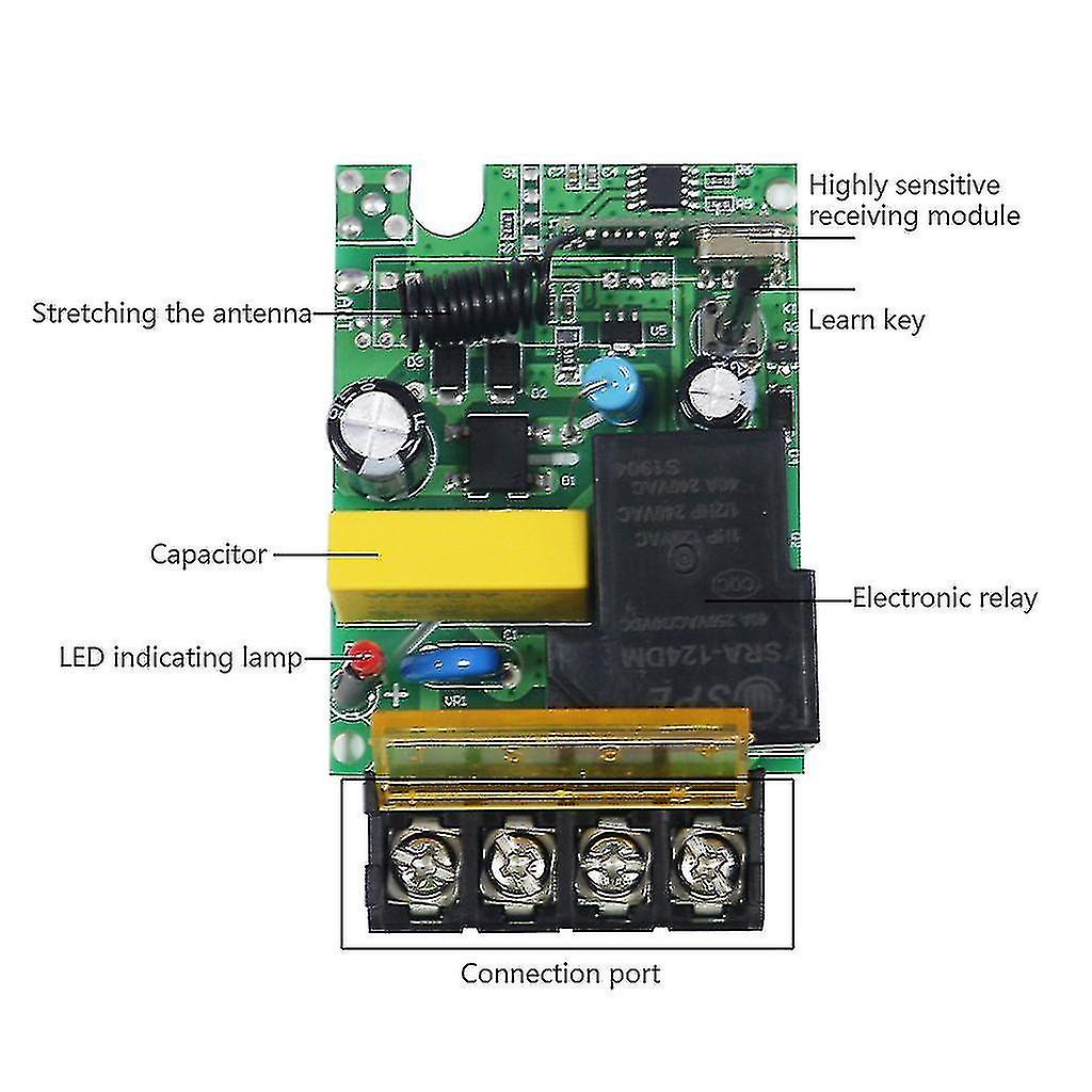 315mhz 433mhz +220v 380v 30a Relay Wireless Remote Control Switch ...