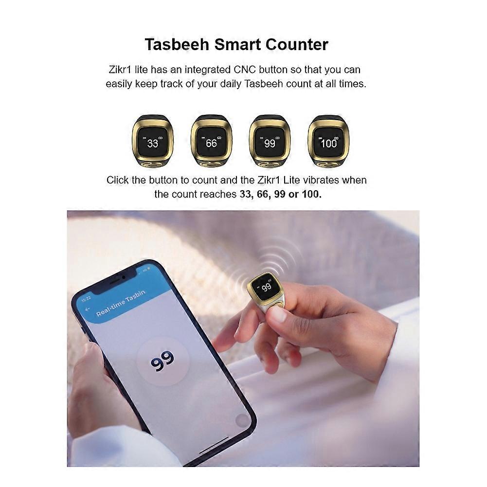 Smart Tasbih Tally Counter Ring for Muslims Digital Tasbeeh 5 Prayer ...