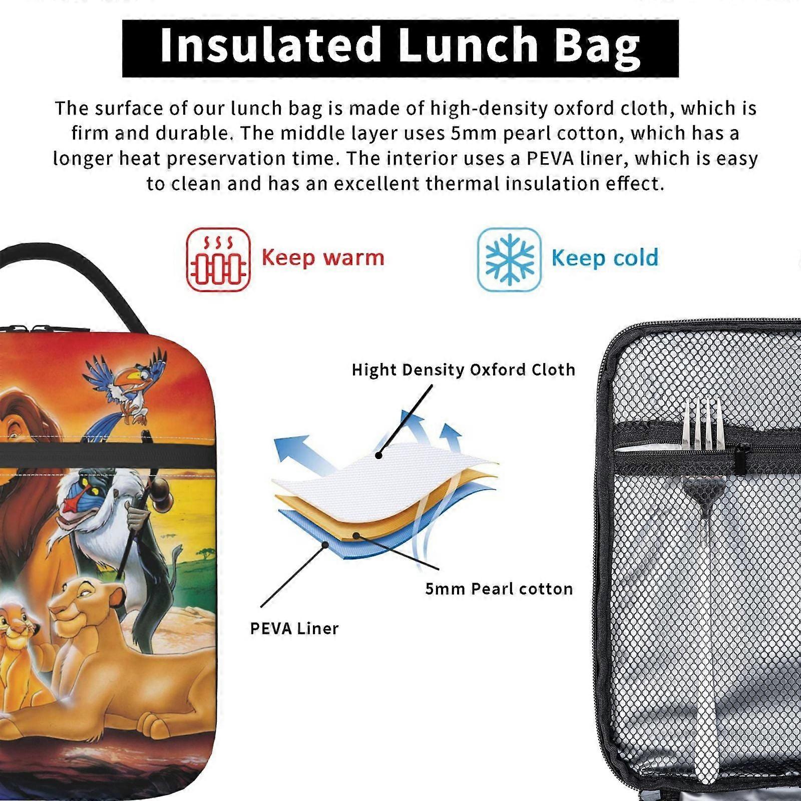 Anime Cartoon Lion King Lunch Box - Insulated Lunch Bag For Girls Boys ...