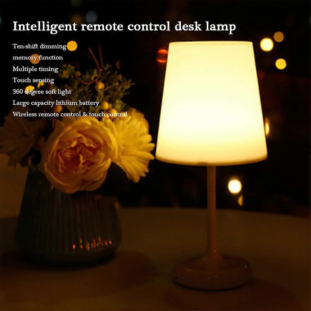 Remote Control LED Bedside Table Lamp USB Charging Bedroom Night Light ...
