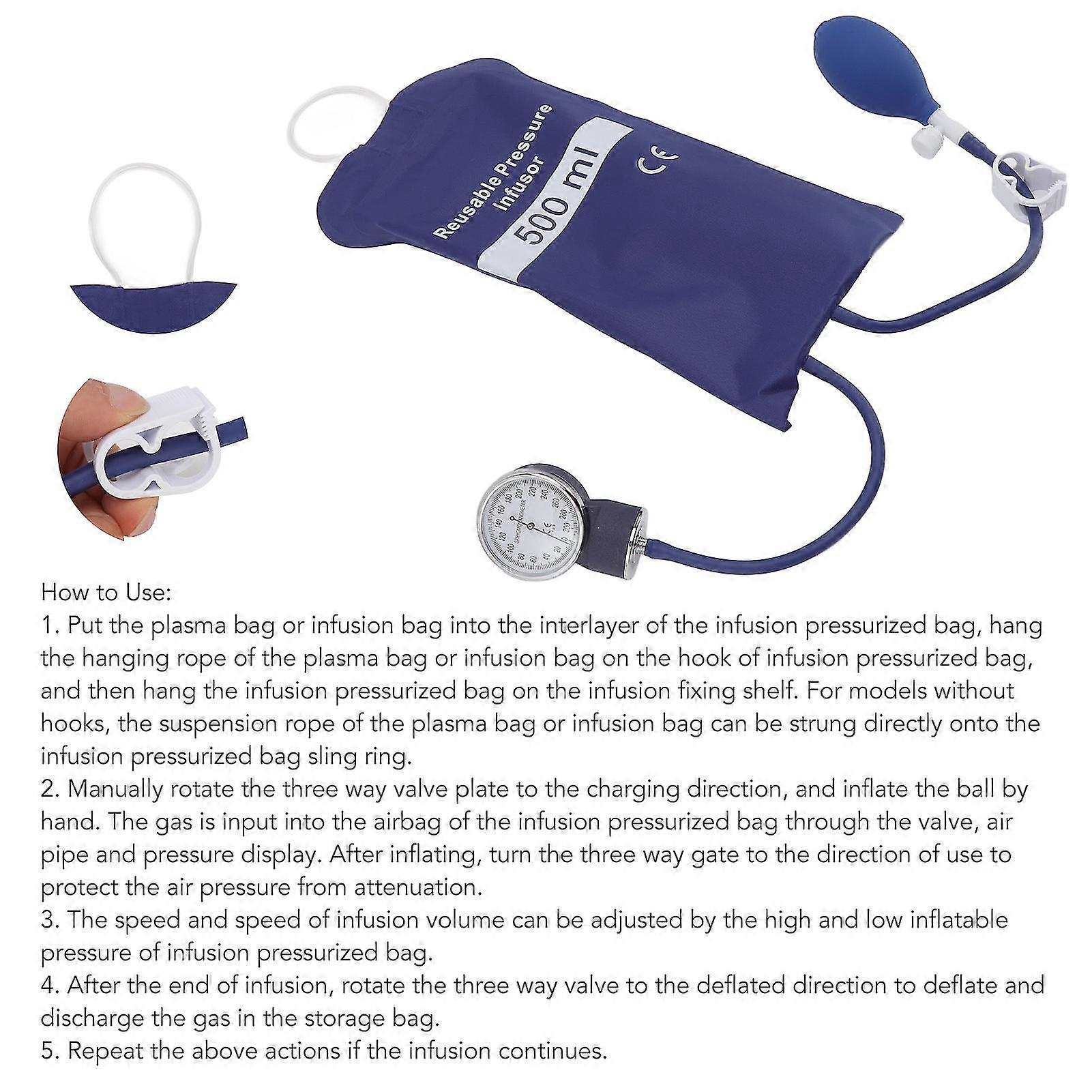 Reusable Blue 500ml Pressure Infusion Cuff for Transfusion Emergency ...