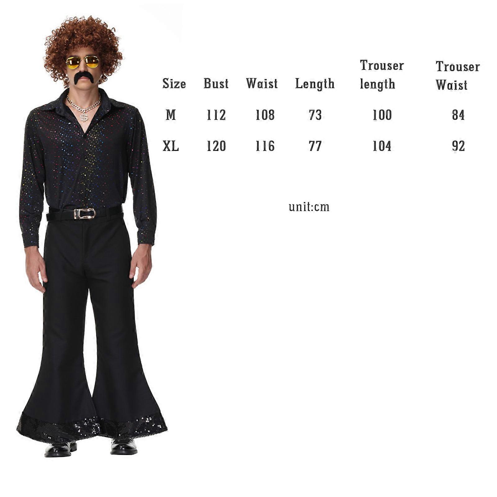 70s 80s Disco Cosplay Hip-hop Star Lead Stage Dance Dress Uniform Men ...