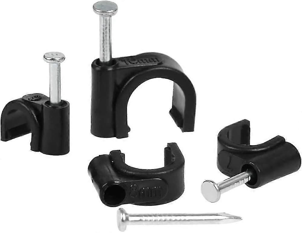 Cable Clip Nail 6mm 7mm 8mm 10mm Black Cable Holder Clips Wall Mounted ...